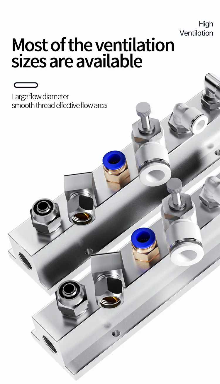 Standard Type-t Pneumatic Manifold Block With High Water Flow Pneumatic ...