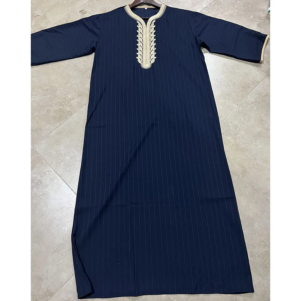 Men Islamic Robe Muslim Kaftan - Embroidery Jubba Thobe