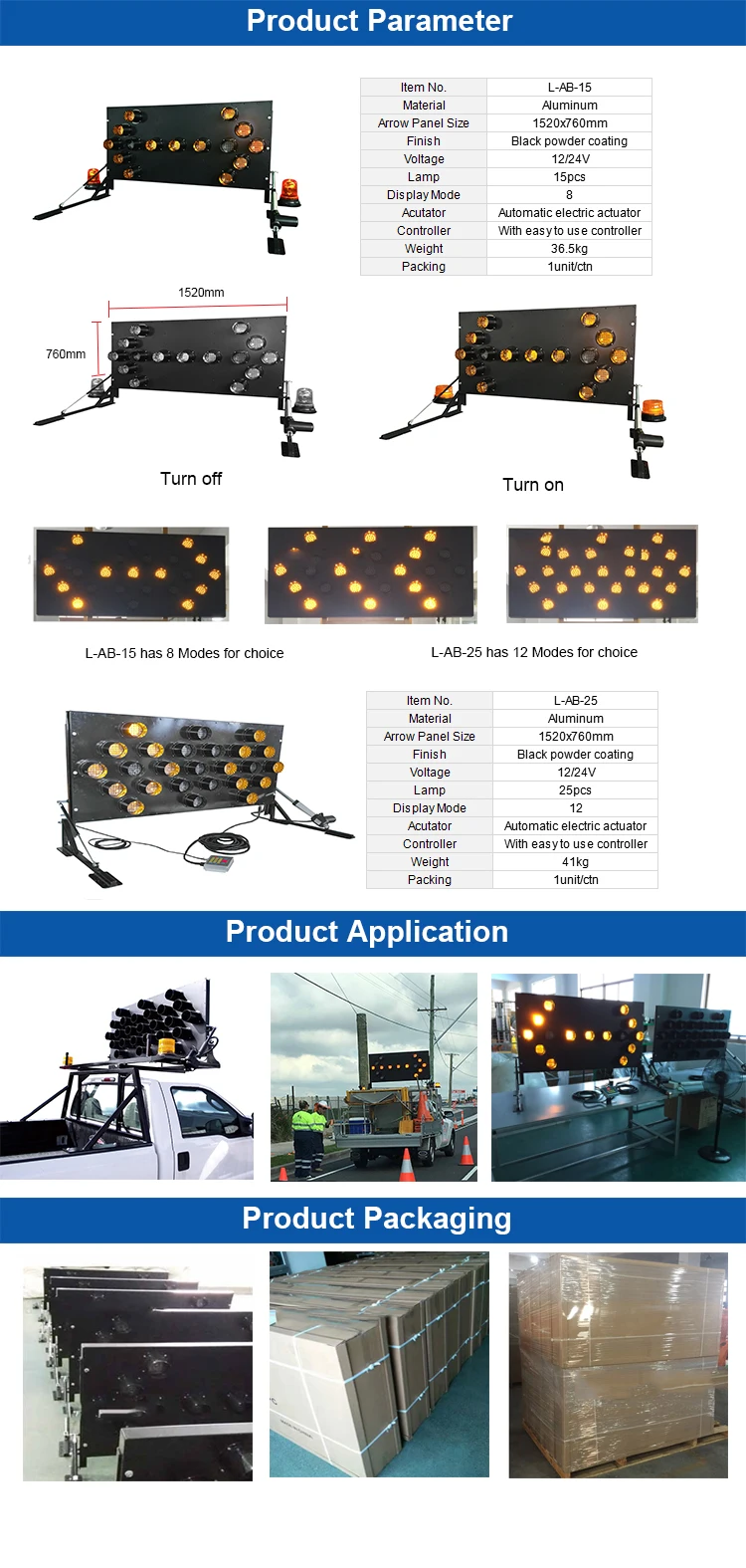 Vehicle Mounted Amber Led Arrow Board Truck Mounting Arrow Panel With ...