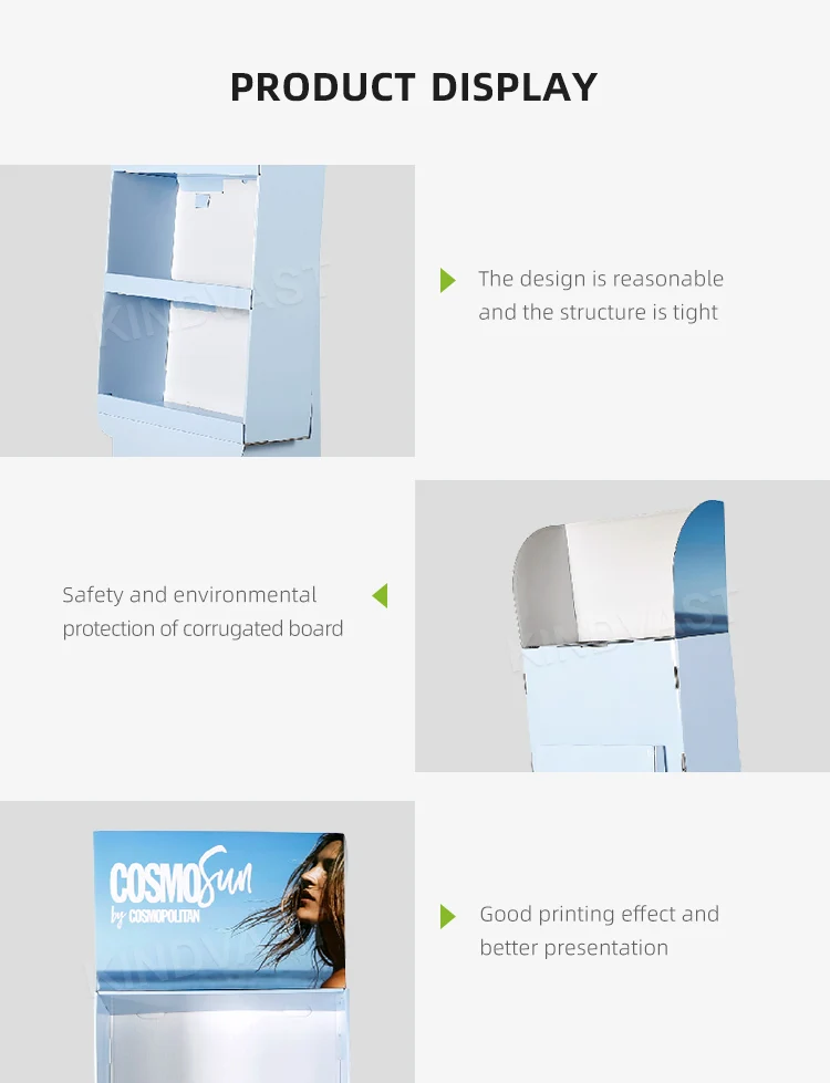 Beautiful Advertise Cardboard Floor Free Standing Display Stands Paper ...