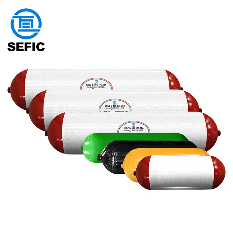 ISO 11119 ISO 11439 Reusable 200L CNG Cylinder for Vehicles