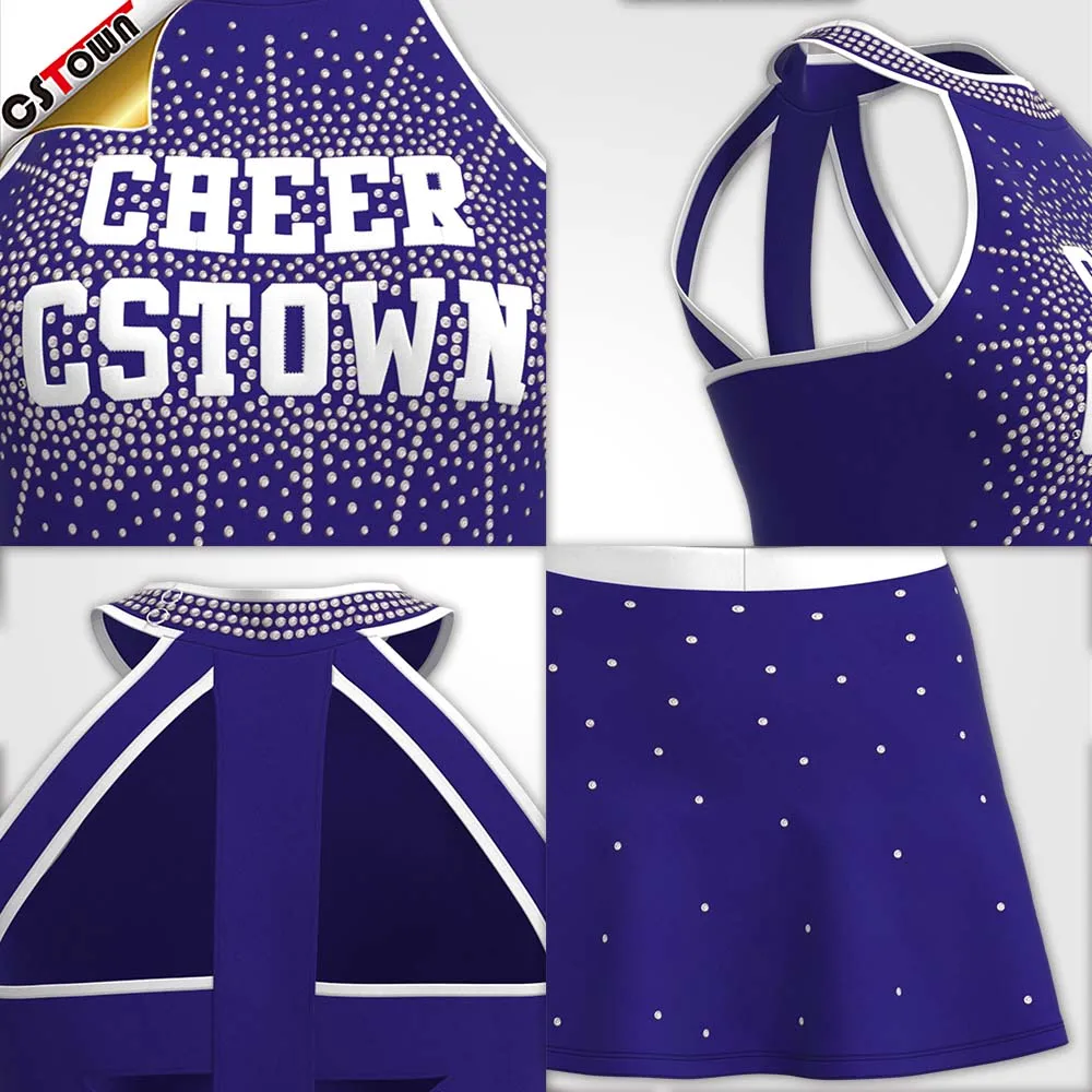 Custom Cheerleader Uniform Purple Free Design Custom Cheer Bra and ...