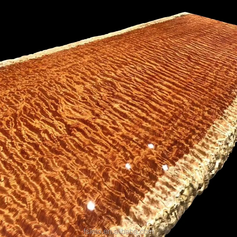 Modern Style Solid Wood Bubinga Slab Table from Gaboon