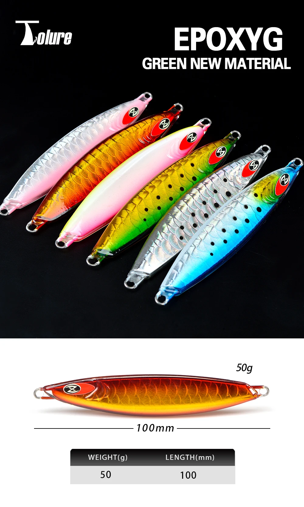 Toplure Wholesale 80mm 50g Custom Speed Metal Lead Jigs Sea Fishing ...