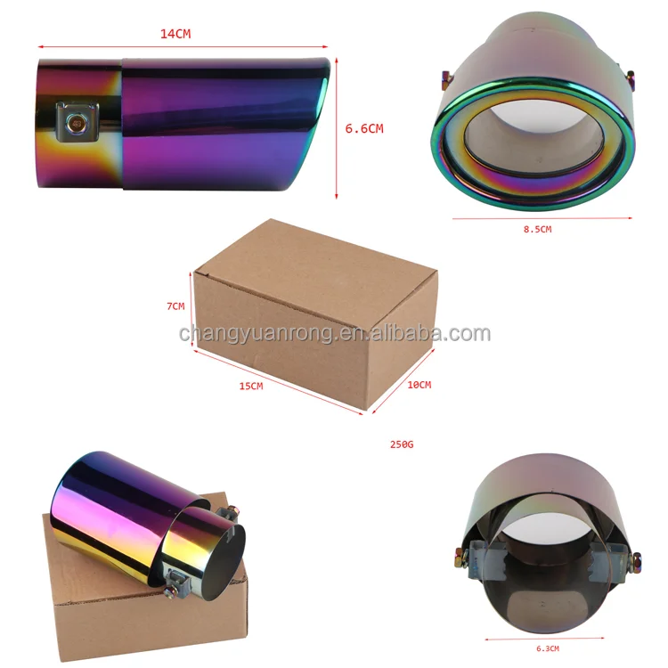 Universal Car Exhaust Muffler Tip Tail Pipe Bolt Fixation Stainless ...