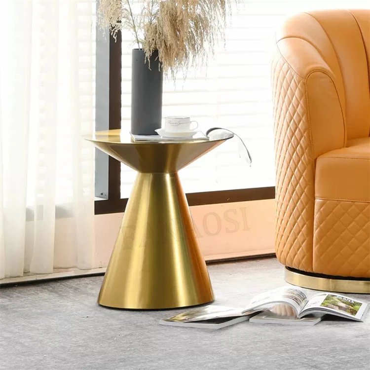 Living Room Furniture Luxury Stainless Steel Side Table Metal Side ...