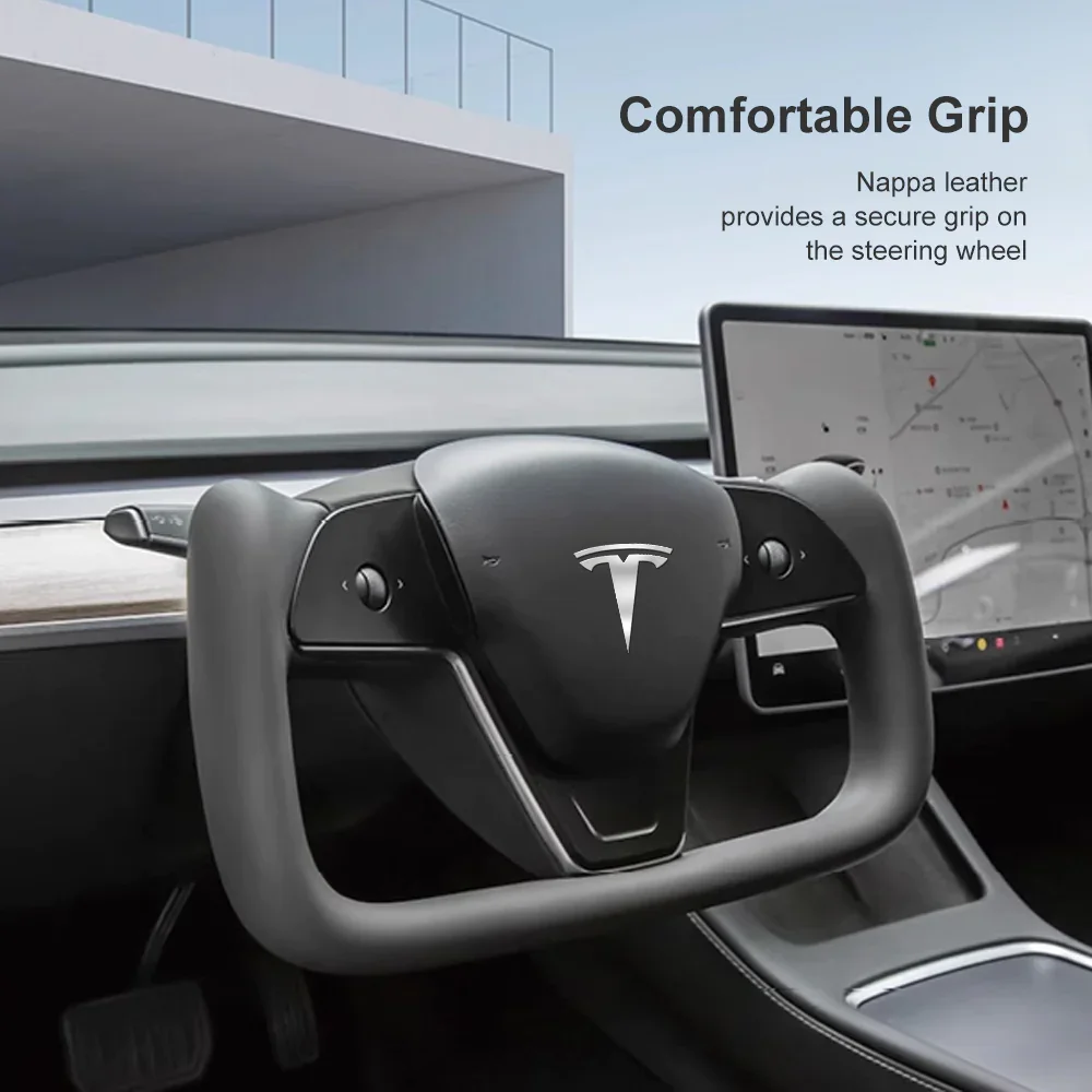 Tesla Model 3 Y Yoke Steering Wheel Inspired By Model X/s Yoke Nappa ...