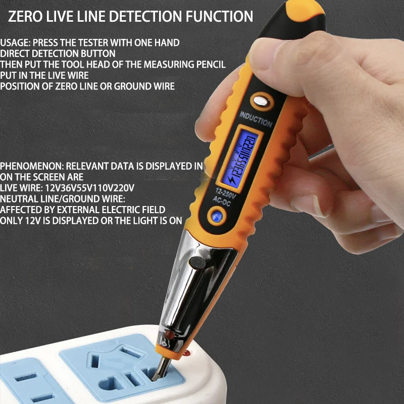 12v-220v Dc & Ac Voltage Detector Pen: Intelligent Induction ...