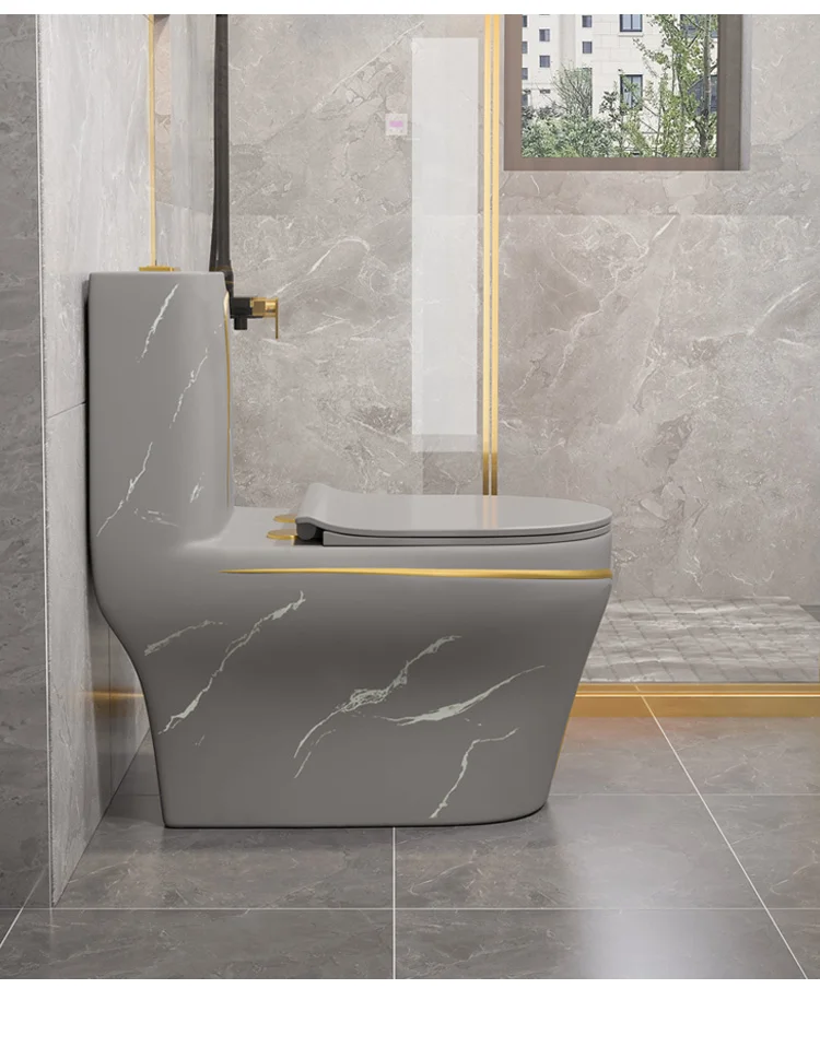 Meiyani Stone Marble Design Rimless Flushing One Piece Toilet - Buy ...