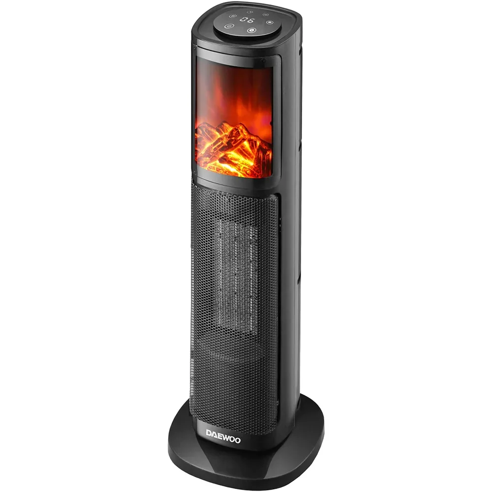 33 Inch 2000W Tower Fan Heater with Flame Effect & Oscillating Function