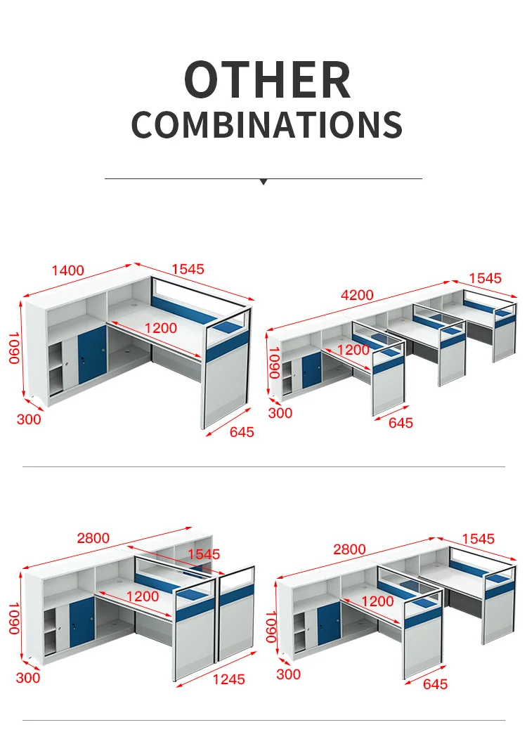Modern Convertible Modular Cubicle Office Desk with Extendable Design ...