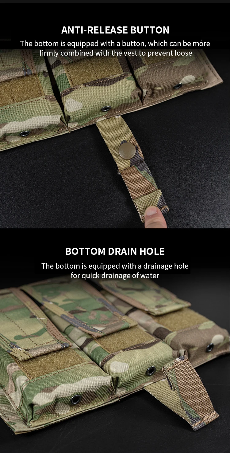 Tactical Triple Magazine Pouch Avs Detachable Front Flap Hook Loop ...