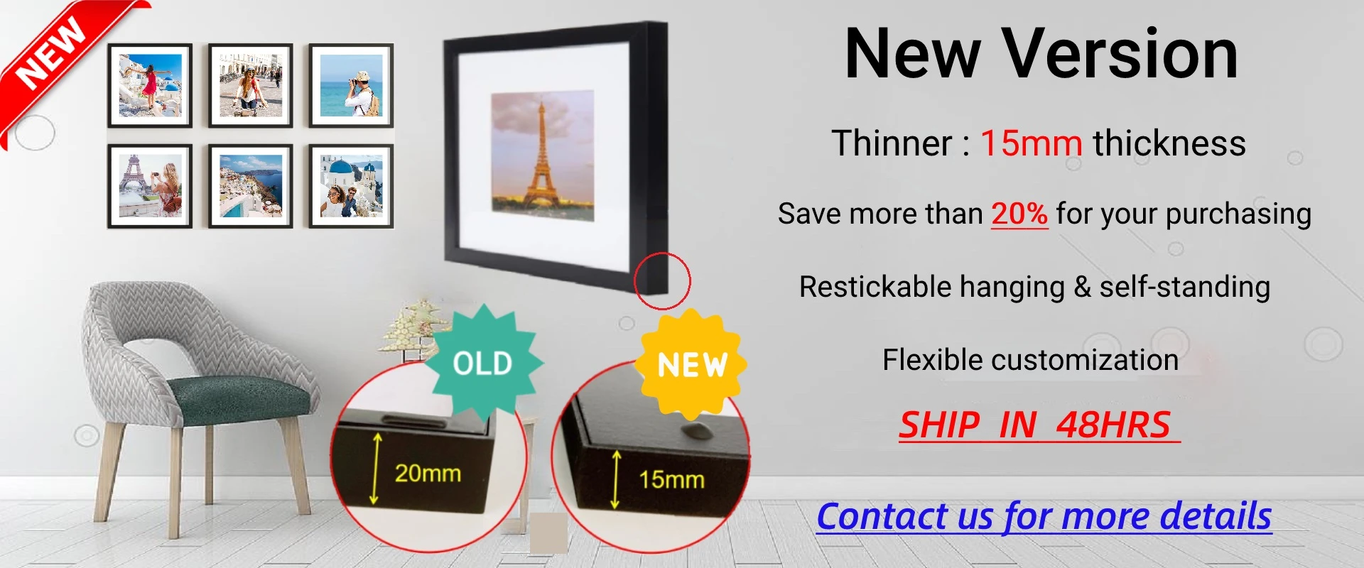 Customizable Photo Frames with Matboard - Modern & Simple