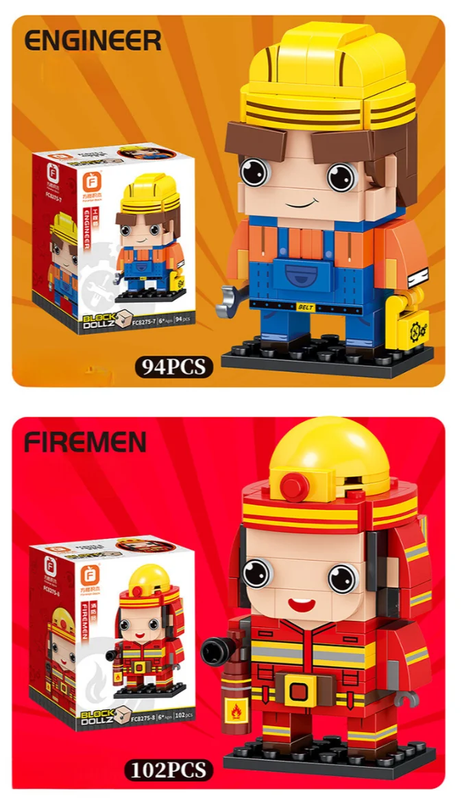 Mini 12 Occupations 3D Pluzz Brick Block Figures Kid's Educational ...