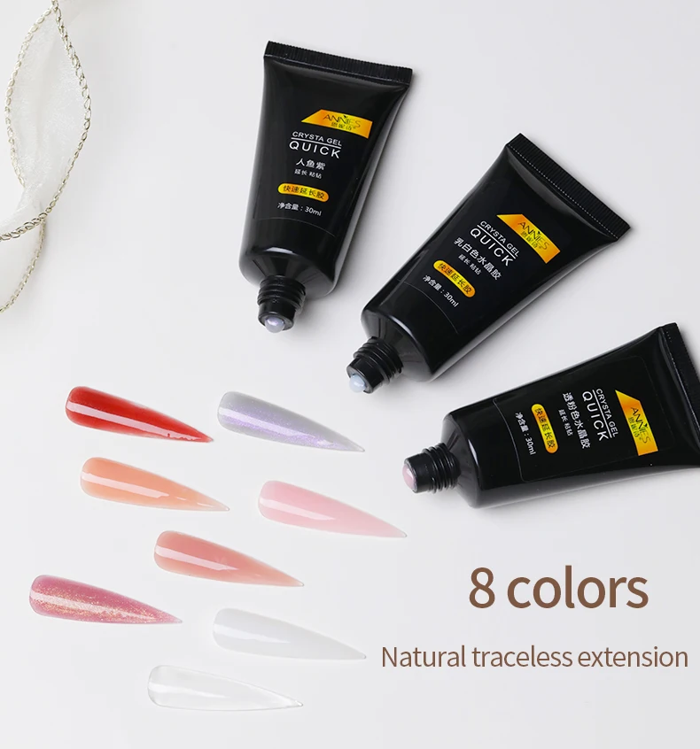 8 Colors 30ml Hard Poly Gel Quick Extension Nail Liquid Gel Solid ...