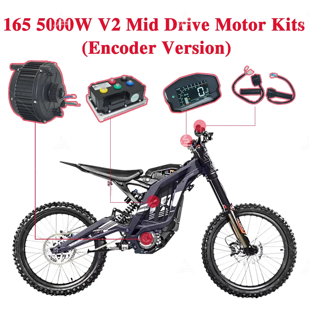 QS MOTOR QS165 V2 5000W PMSM Mid Drive Kit with Encoder Controller ...