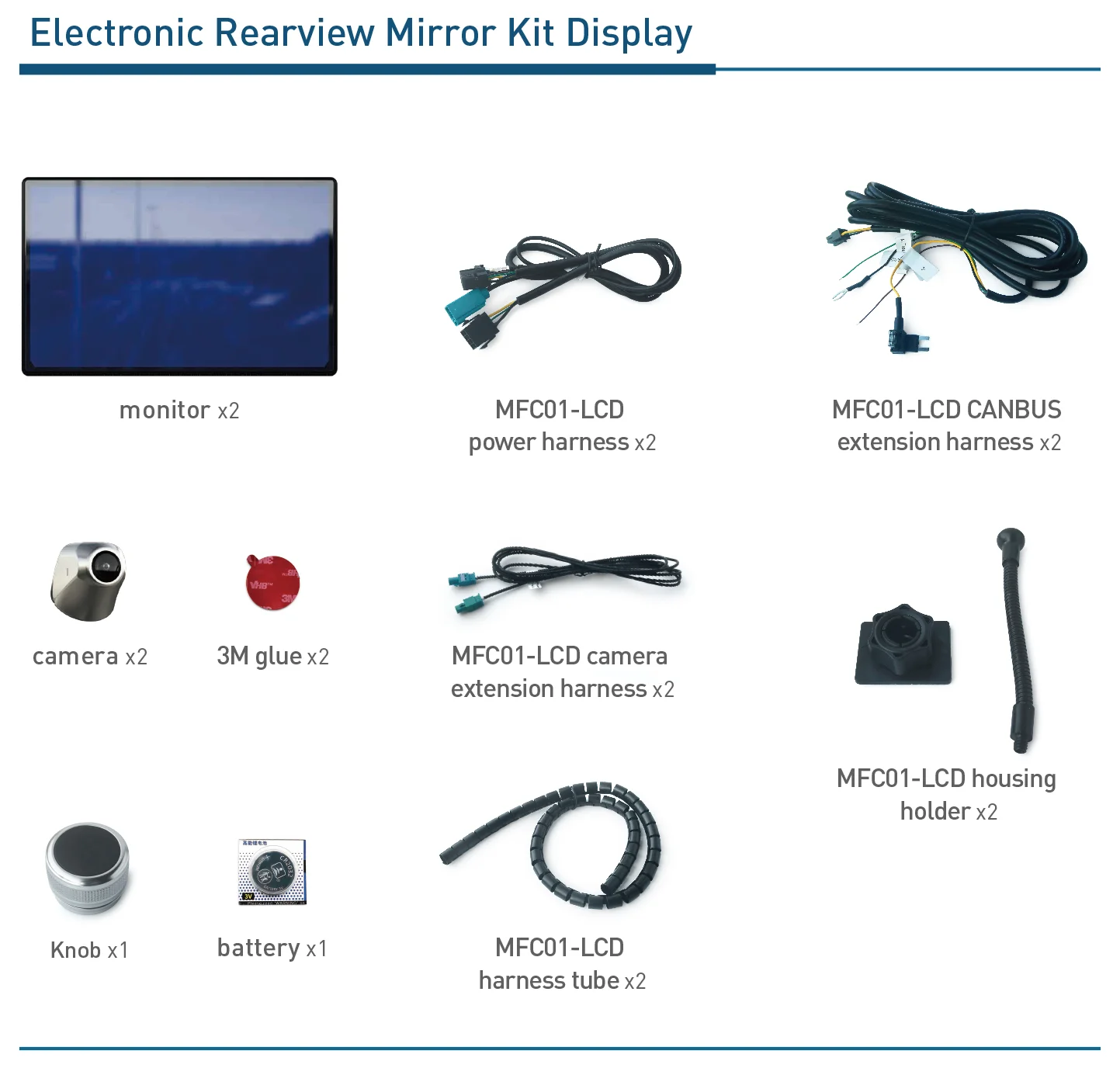 Universal Vehicle AI Electronic Rear View Mirror Camera System