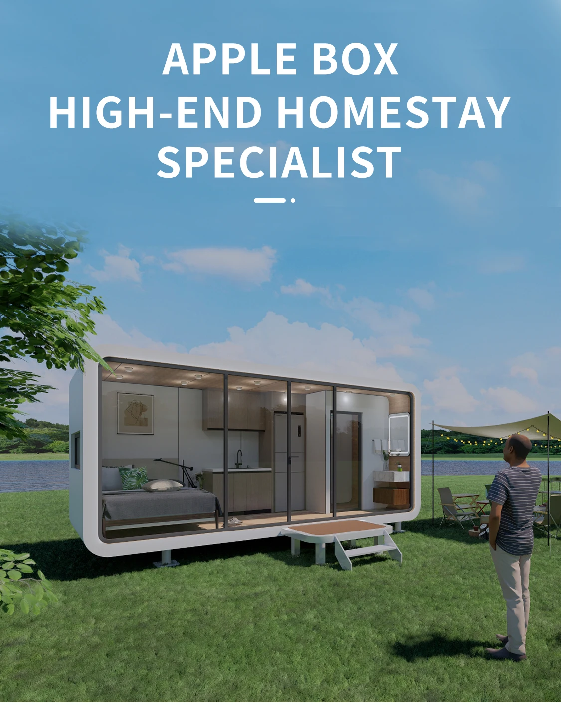 Apple Cabin 20Ft 40Ft Outdoor Modern Smart Prefab Tiny Capsule House ...