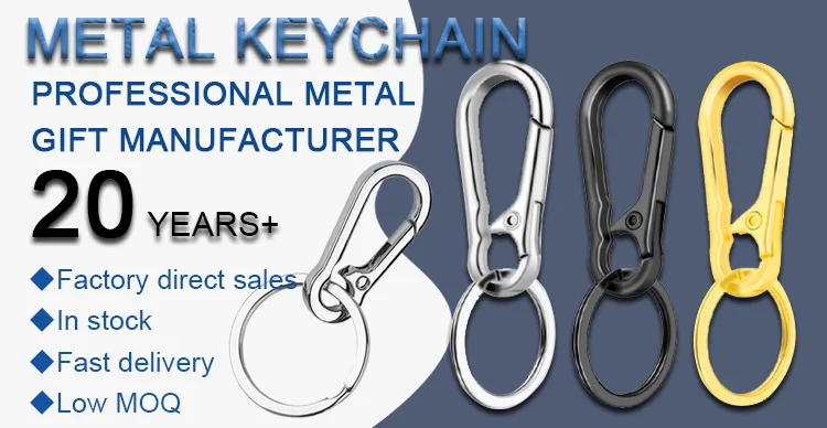 Custom Shape Key Ring Gold Plated Clip Hooks Keyring Carabiner Swivel ...