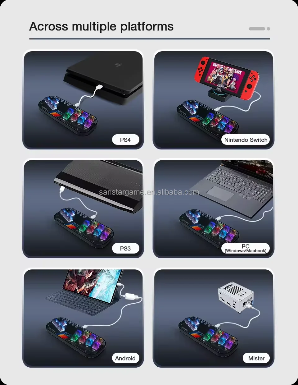 Mini Hitbox Flatbox Wasd Socd Fighting Stick Sallybox Led Light ...