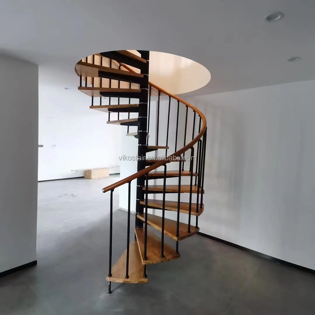 VIKO Iron Railing Round Tube Carbon Steel Spiral Staircase
