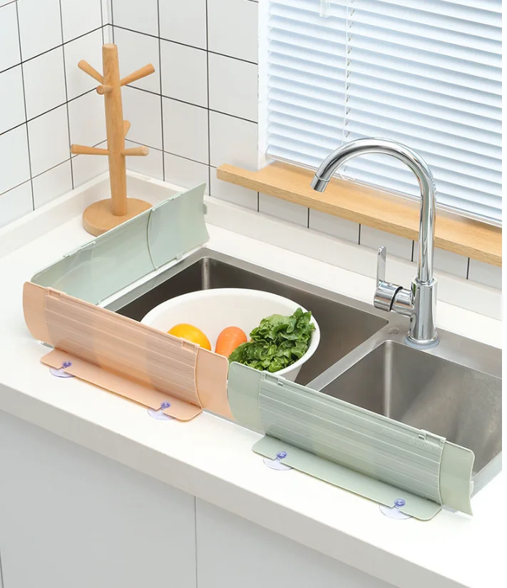 Adjustable Kitchen Sink Splash Guard Kitchen Countertop Reusable ...