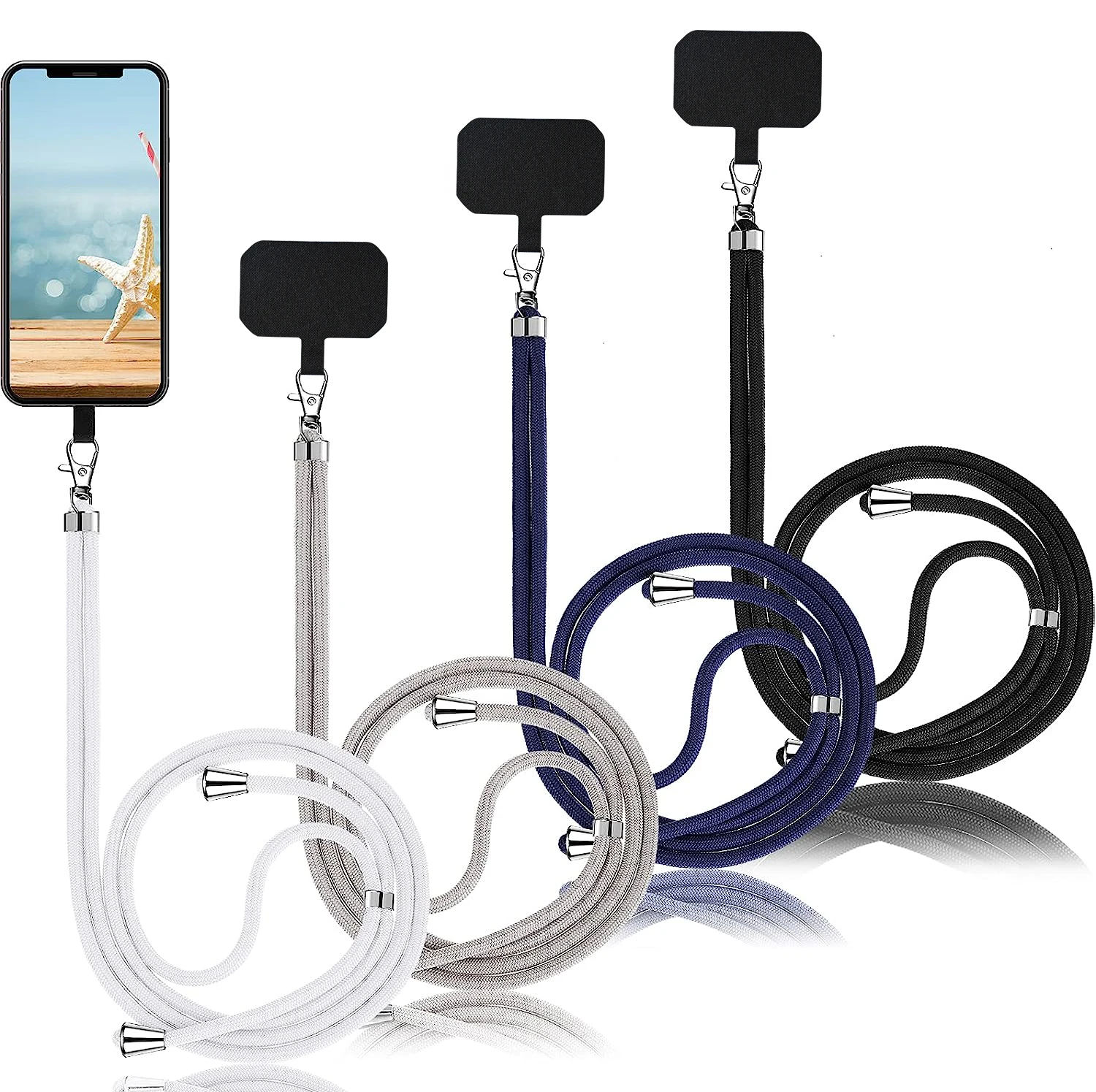 Adjustable Nylon Phone Lanyard Breakaway Security Clip Hands-Free Neck ...