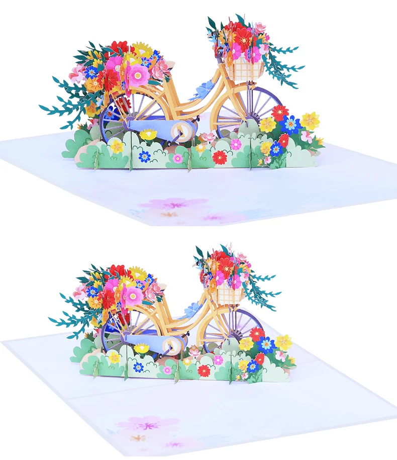 3d Pop Up Greeting Card Vintage Bike For Birthday Wedding Valentines ...