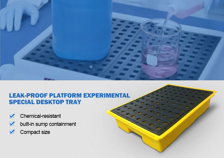 Desktop Countertop HDPE Plastic Lab Spill Containment Tray