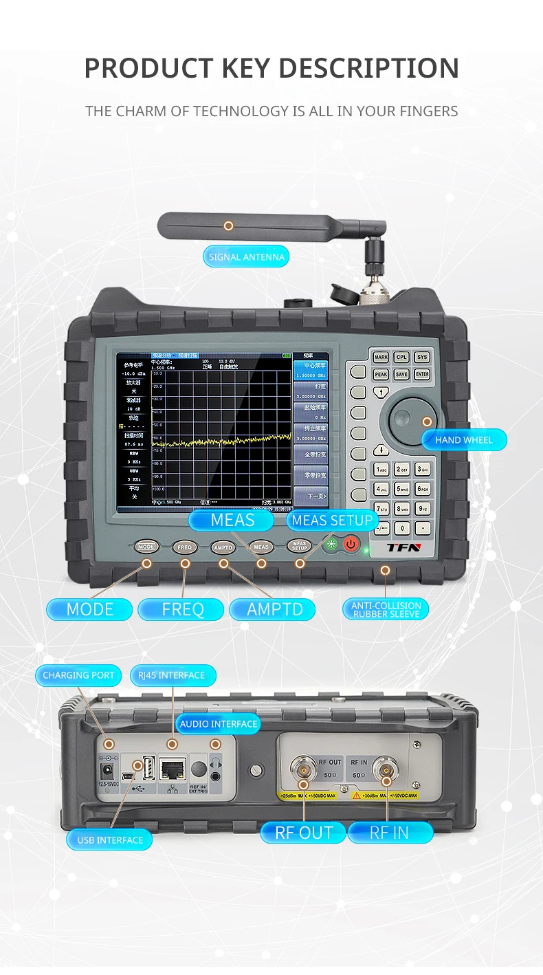 TFN FAT130 Spectrum Analyzer - 9KHZ-3GHZ Portable Solution