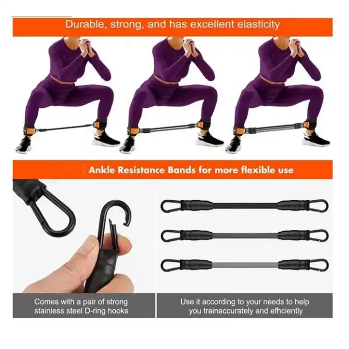 Ankle Resistance Bands With Cuffs Glutes Workout Kickbacks Legs ...