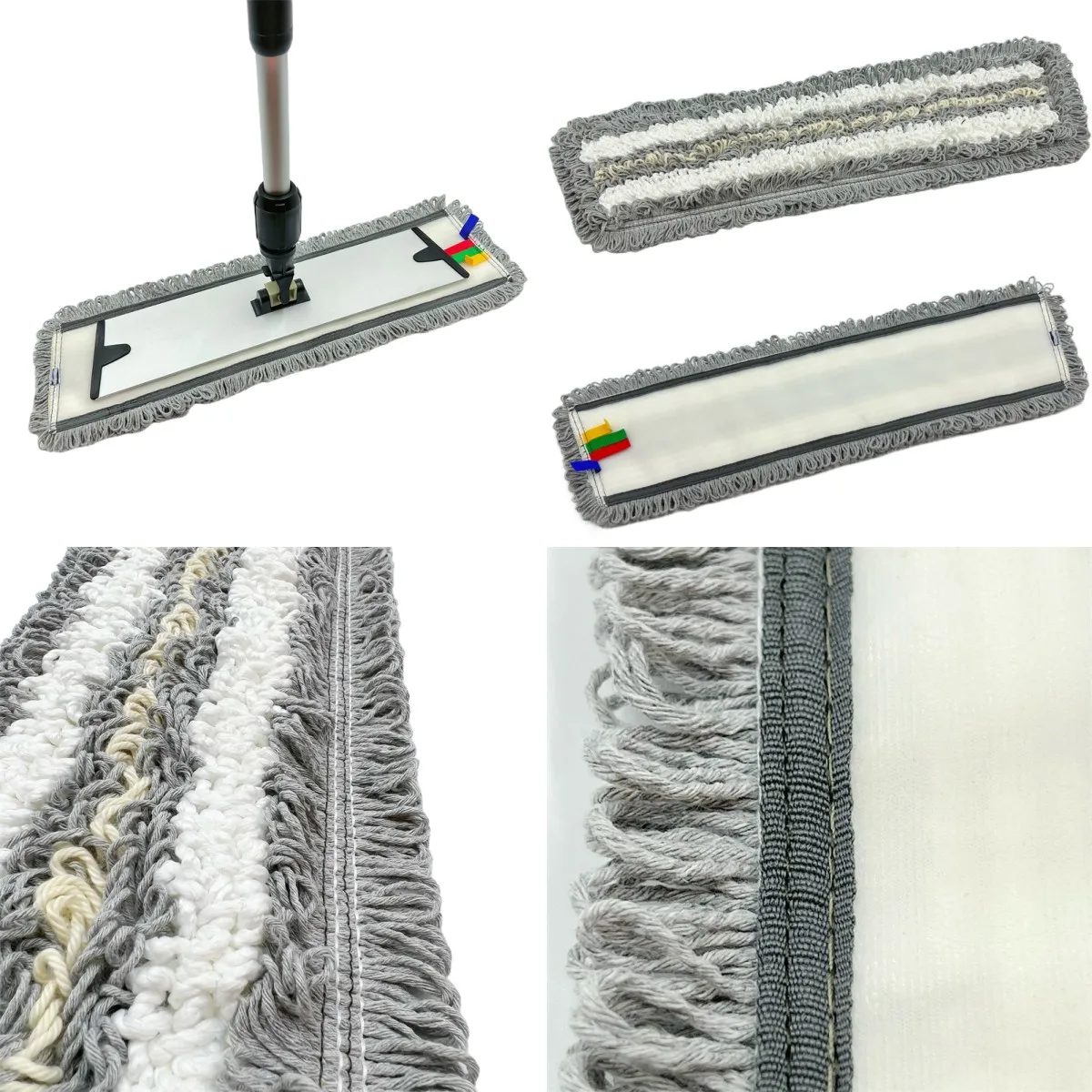 Commercial Cleaning Grey Flat Industrial Mop Pad Replacement Refill ...