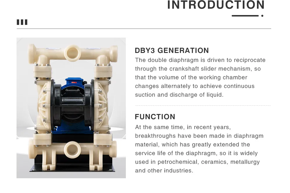 DBY3-50F 2'' PVDF Electric Diaphragm Pump_DBY_Electric Operated Diaphragm Pumps_GODO PUMPS
