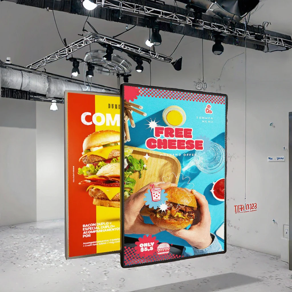 Ultra-Thin A1/A2/A3/A4 LED Light Box Snap Frame Advertising Indoor ...