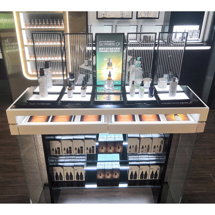 Custom Retail Shop Metal Display Stand Cosmetic Store Decoration ...