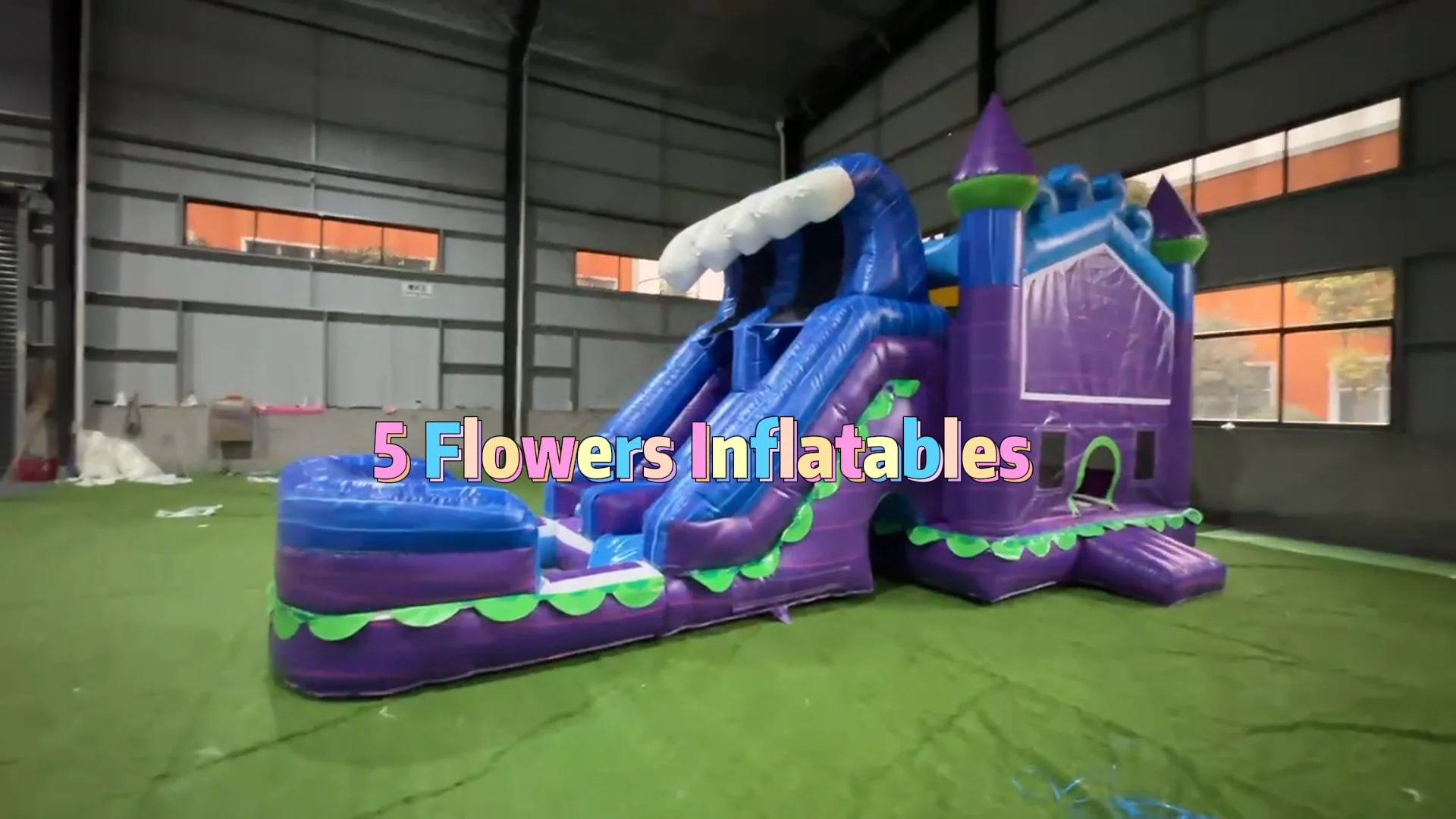 Wet Dry Purple Mermaid Inflatable Water Slide And Bounce House - Buy ...