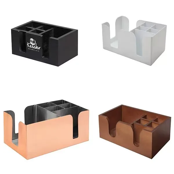 Promotional Painted Brand Logo Black Bar Caddy Wooden Plastic Metal ...