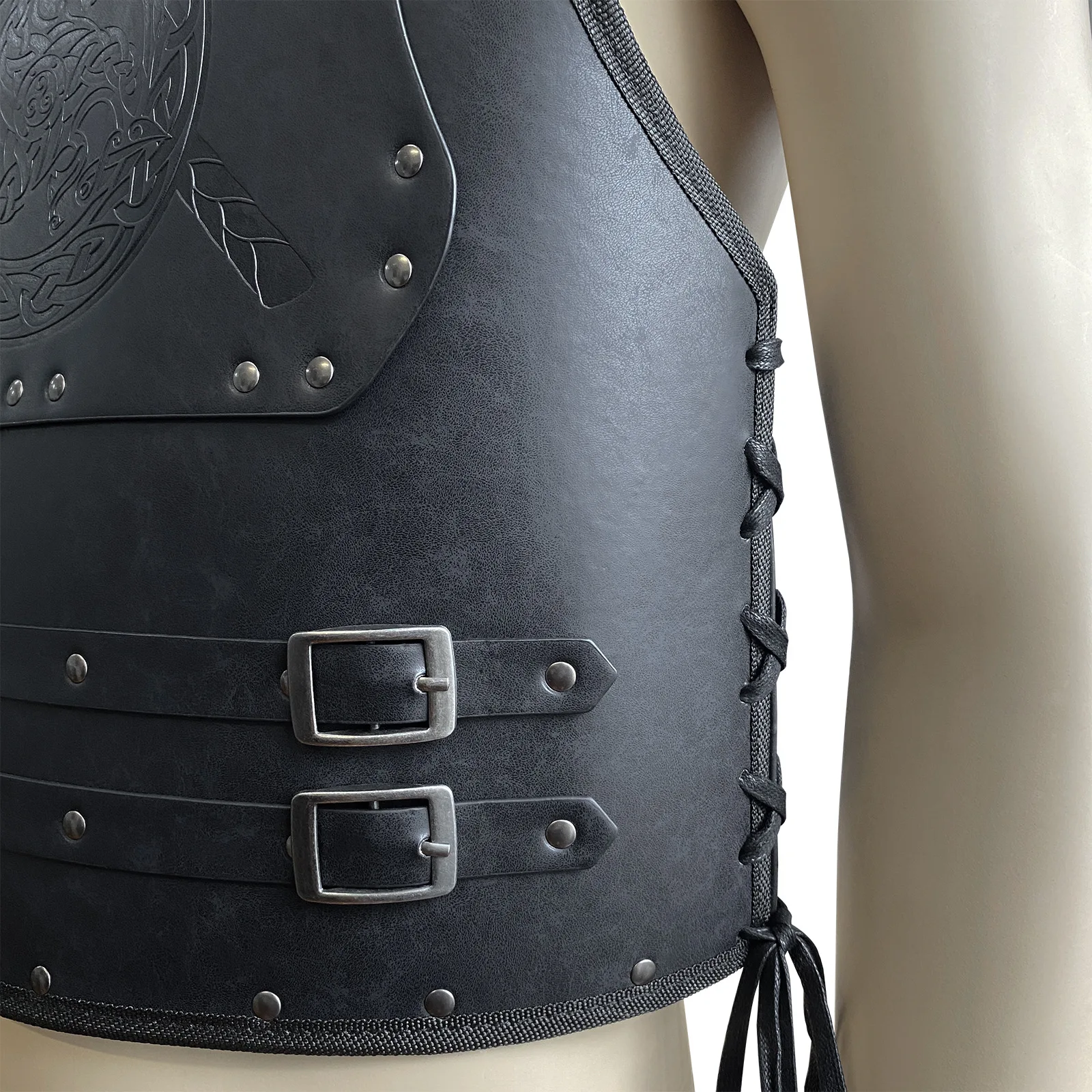 Viking Warrior Armor Embossed Viking Costume Pu Leather Knight Vest ...