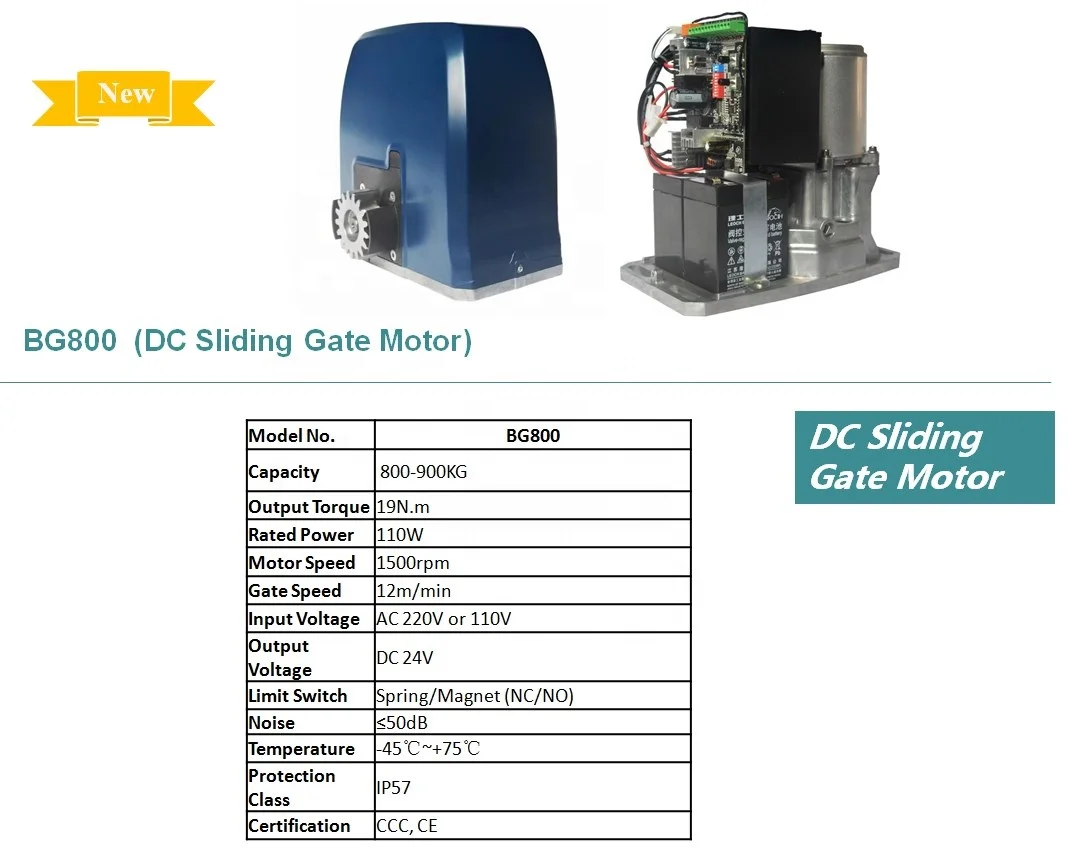 800KG 24V DC Sliding Gate Motor Kit Sliding Door Motor Automatic ...