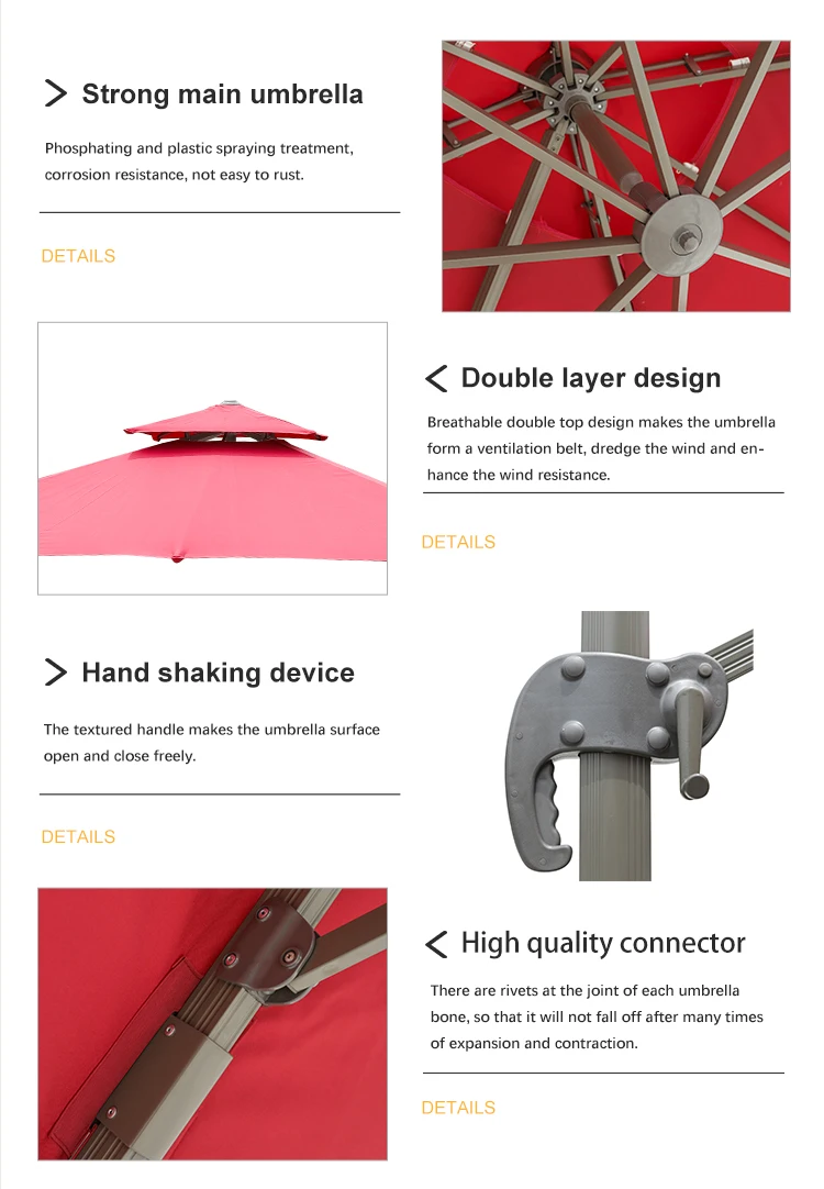 Rotatable Outdoor Side Umbrella 3M*3M - Durable & Stylish