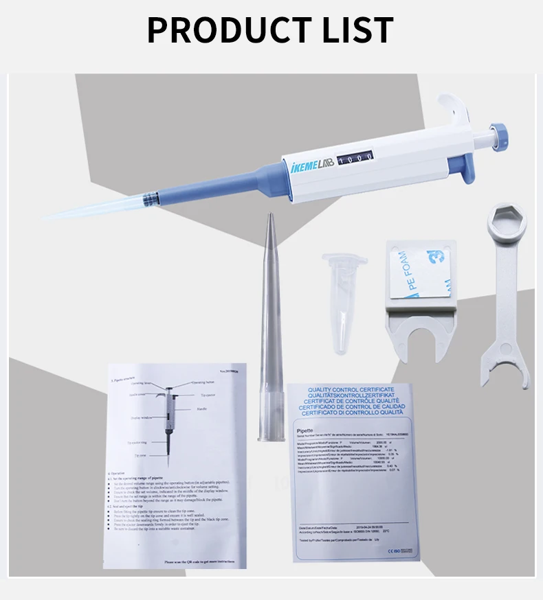 Digital Adjustable Pipette Gun - 0.1ul to 10ml Lab Pipette