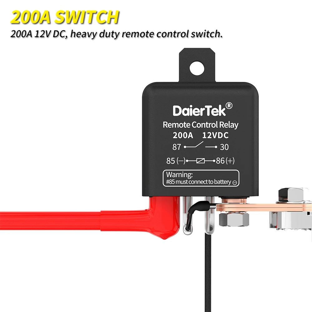 Cndaier Remote Battery Disconnect Switch - 12V 200A Anti-theft