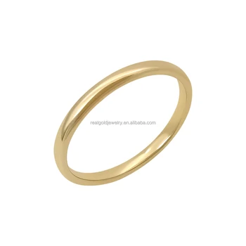Simple Real 10k Solid Gold Ring Minimalist Plain Gold Ring 10k 14k 18k ...