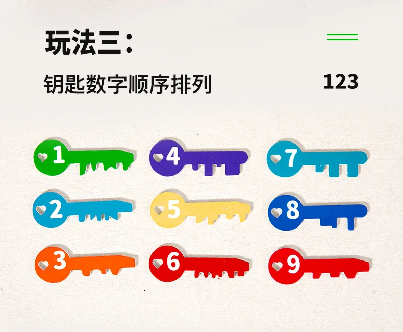 Wooden Montessori Children Educational Key Matching Puzzle Toy Alphabet ...