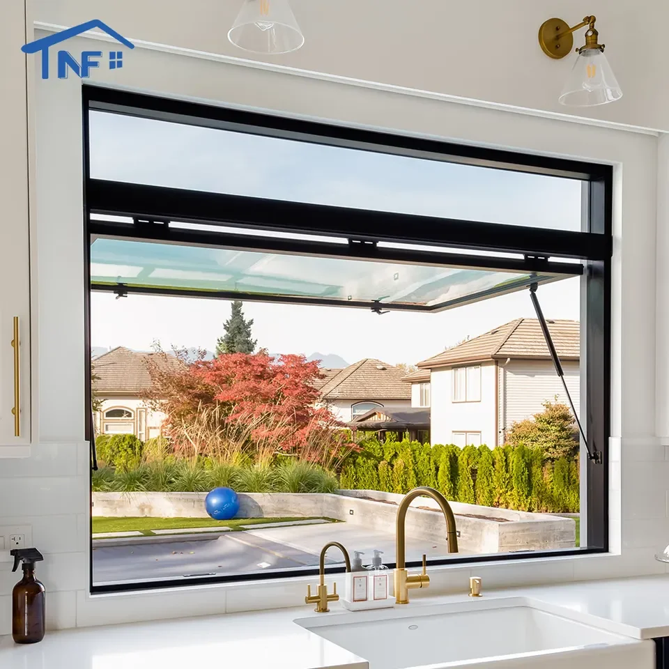 Thermal Break Aluminium Gas Strut Pass Through Windows Top Hung ...