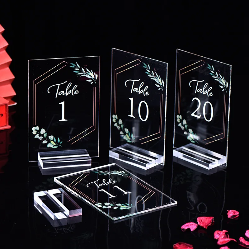 Customized Acrylic Desktop Decca T-type Table Signs Crystal Menu Card ...