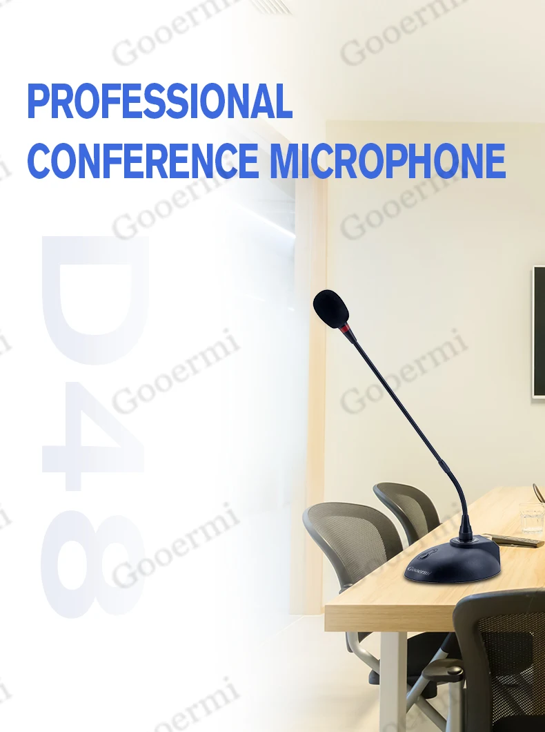 D48 Professional Conference Microphone Wired Condenser Desktop Mic for ...