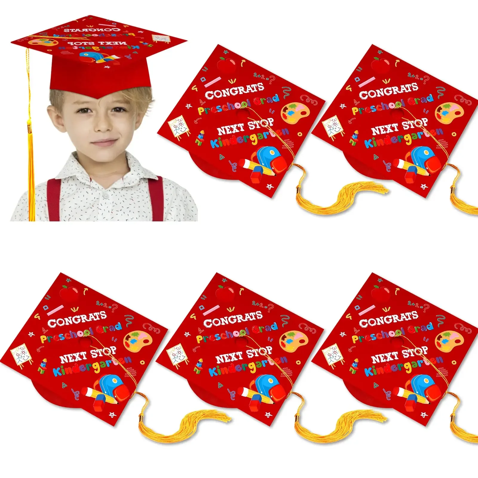 Wholesale 2025 Kindergarten Graduation Caps Stickers and Printed Tassel ...