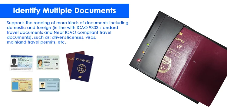 Passport ID Card OCR MRZ NFC Reader Scanner ID Checker Chip Card Reader ...