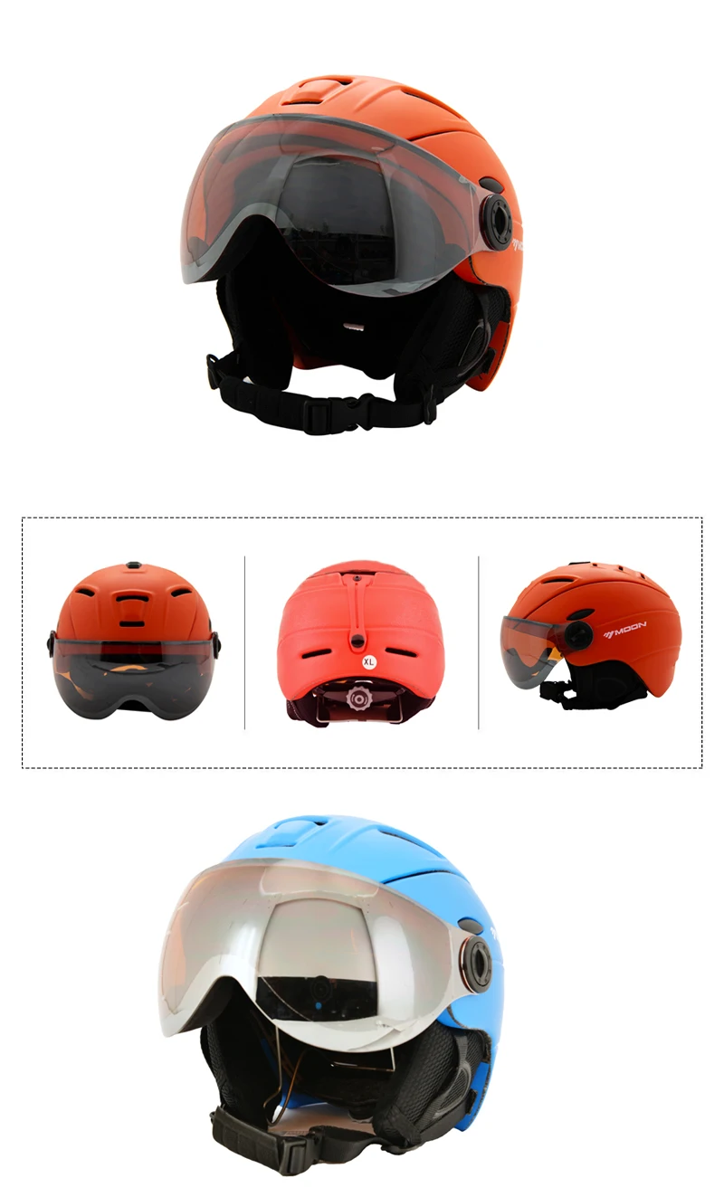 MOON Skiing Helmet CE & CPSC Certified with Visor - Adjustable ...